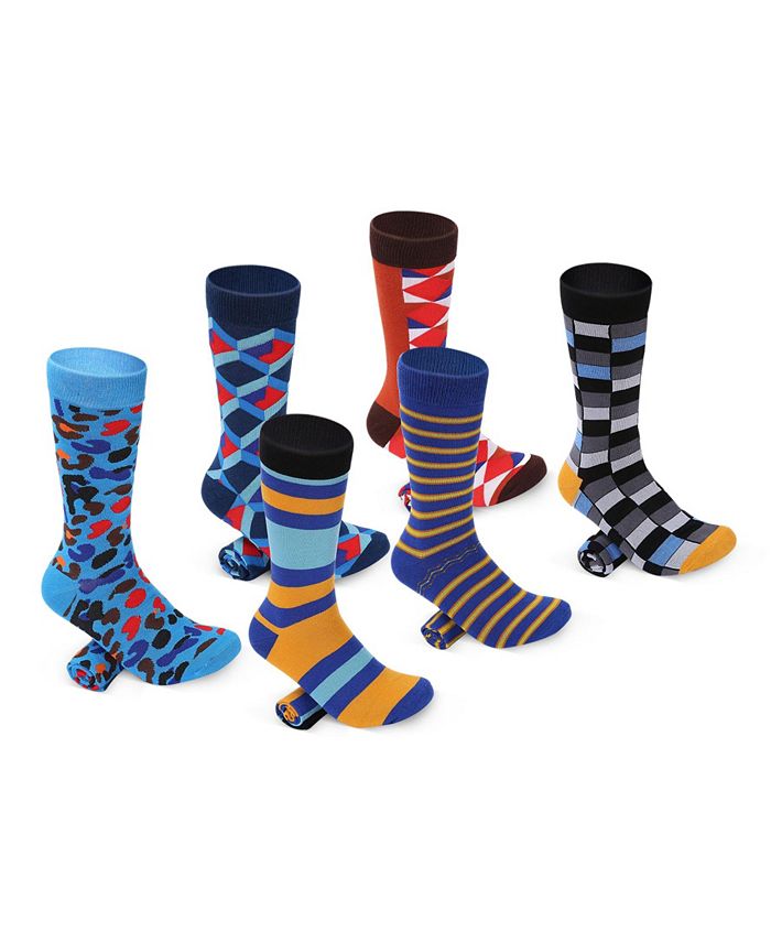 Mio Marino Men's Bold Designer Dress Socks 6 Pack - Macy's