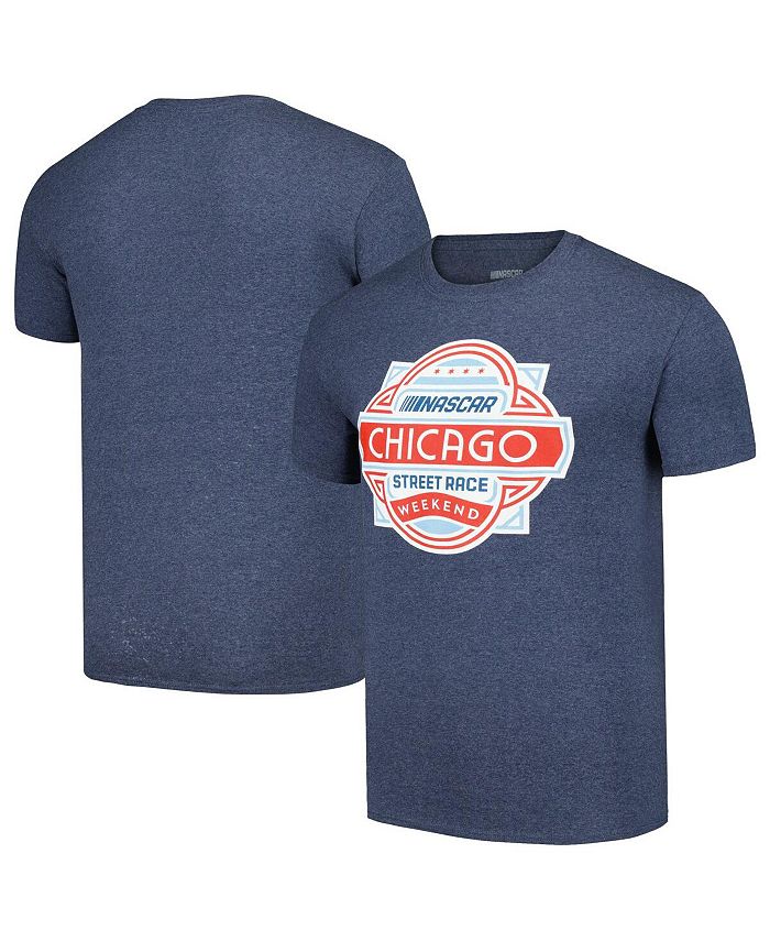 Checkered Flag Sports Men's Heather Navy Chicagoland Speedway Race Logo ...