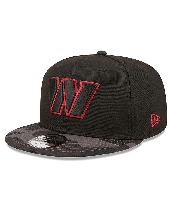 New Era Men's Black Washington Commanders Camo Vizor 9FIFTY Snapback ...