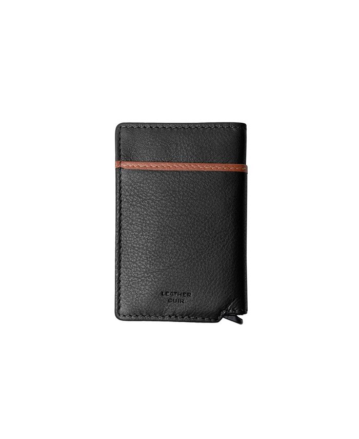 CHAMPS Men's Secure Case Leather RFID Card Holder in Gift Box - Macy's