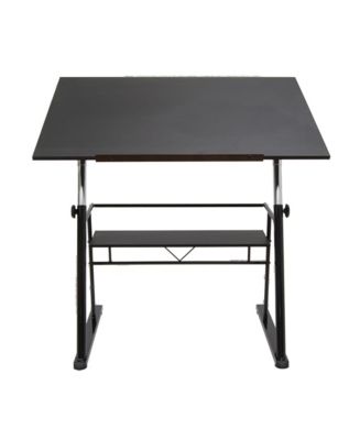 Offex Zenith Height Adjustable Drawing Table In Black - Macy's