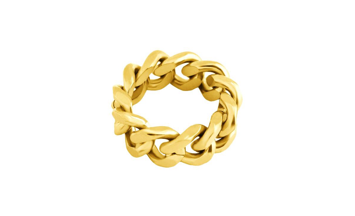 Click here for Sadie Link chain ring - Gold prices