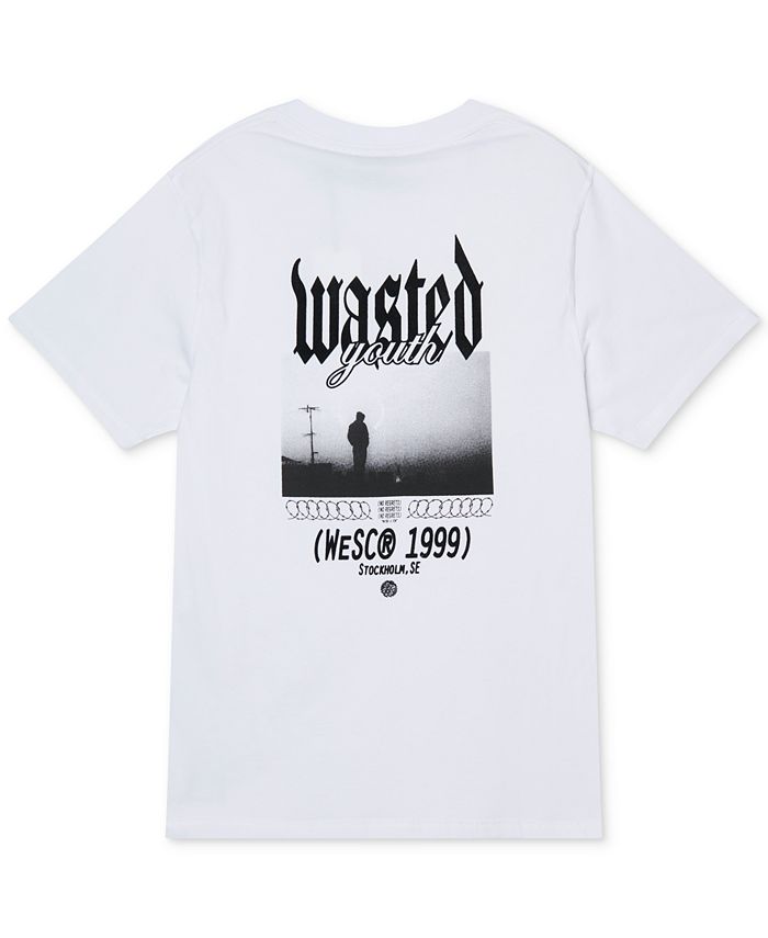 WeSC Men's Max Inside Out Gothic Wasted Youth Crewneck Short Sleeve T ...