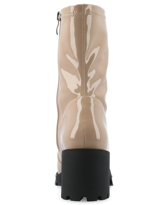 Journee Collection Women's Icelyn Flexible Patent Faux Leather Lug Sole ...