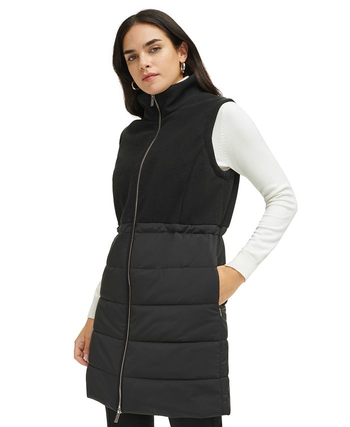 Calvin Klein Women's Quilted Long Zipper Vest - Macy's