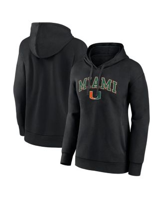 Women's Fanatics Black Miami Hurricanes Evergreen Campus Pullover ...