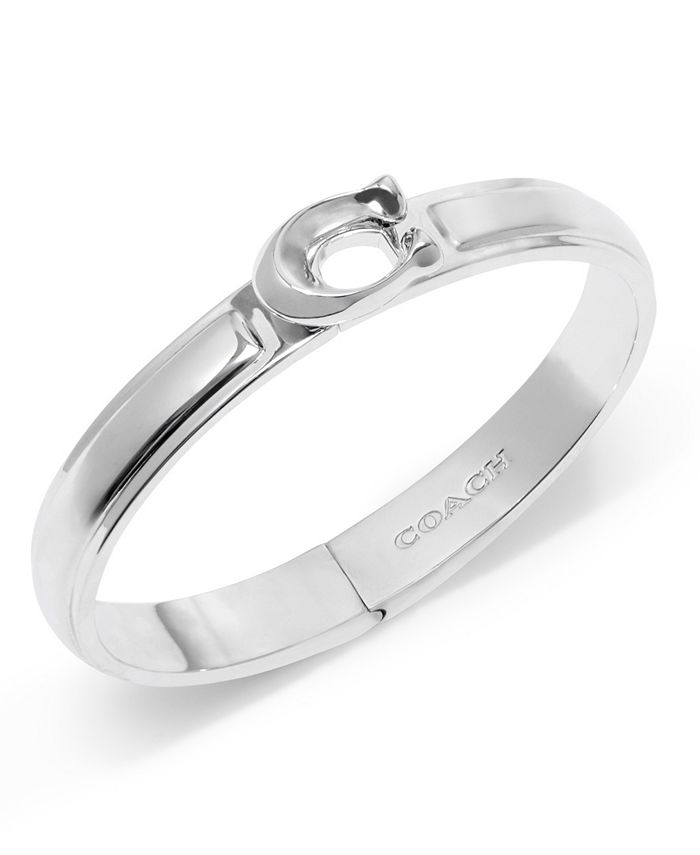 COACH Gold-Tone Signature Tabby Sculpted C Bangle Bracelet - Macy's