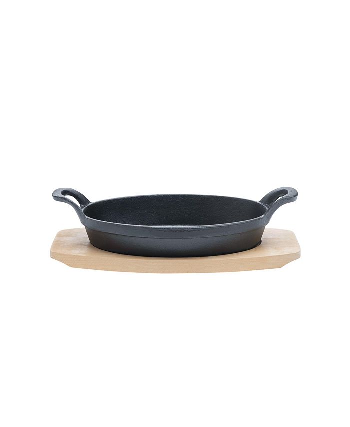 Basic Essentials 2 Piece Cast Iron Oval Sizzler Plate Set - Macy's