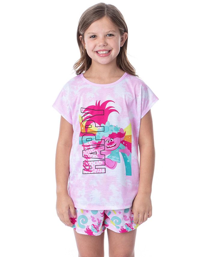 Trolls Girls Dreamworks Poppy Happy Sleep Pajama Set - Macy's