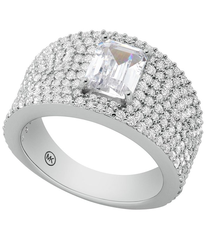 Michael Kors Sterling Silver Statement Cocktail Ring - Macy's