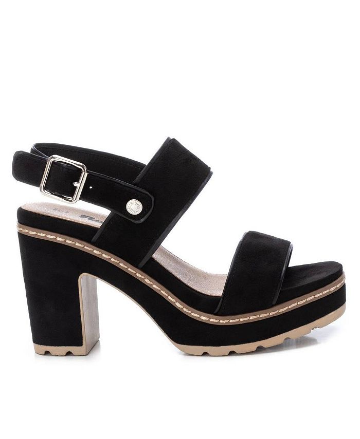 XTI Women's Heeled Suede Sandals With Platform By XTI - Macy's