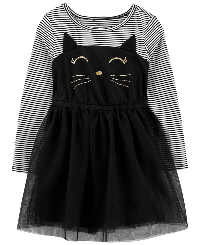 Carter's Toddler Girls Long Sleeve Halloween Cat Tutu Dress - Macy's