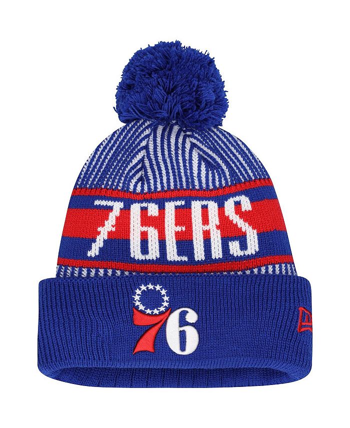 New Era Big Boys and Girls Royal Philadelphia 76ers Stripe Cuffed Knit ...