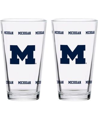 Michigan Wolverines Two-Pack Knockout 16 Oz Pint Glass Set - Macy's