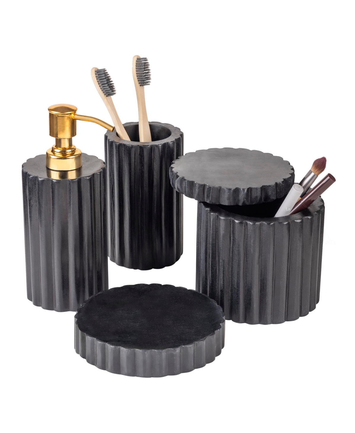 Click here for Gauri Kohli Roksana Black Marble Bath Accessories... prices
