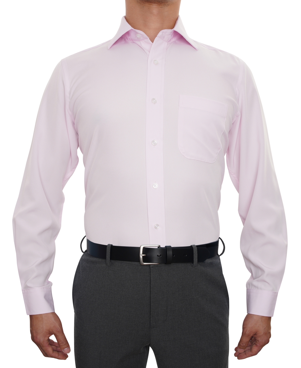 Click here for Men Classic-Fit Solid Color Dress Shirt - Pink prices
