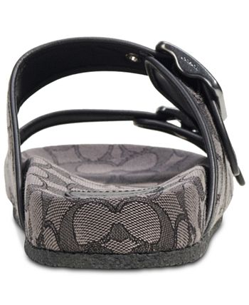 COACH Men's Signature Buckle Strap Sandals - Macy's