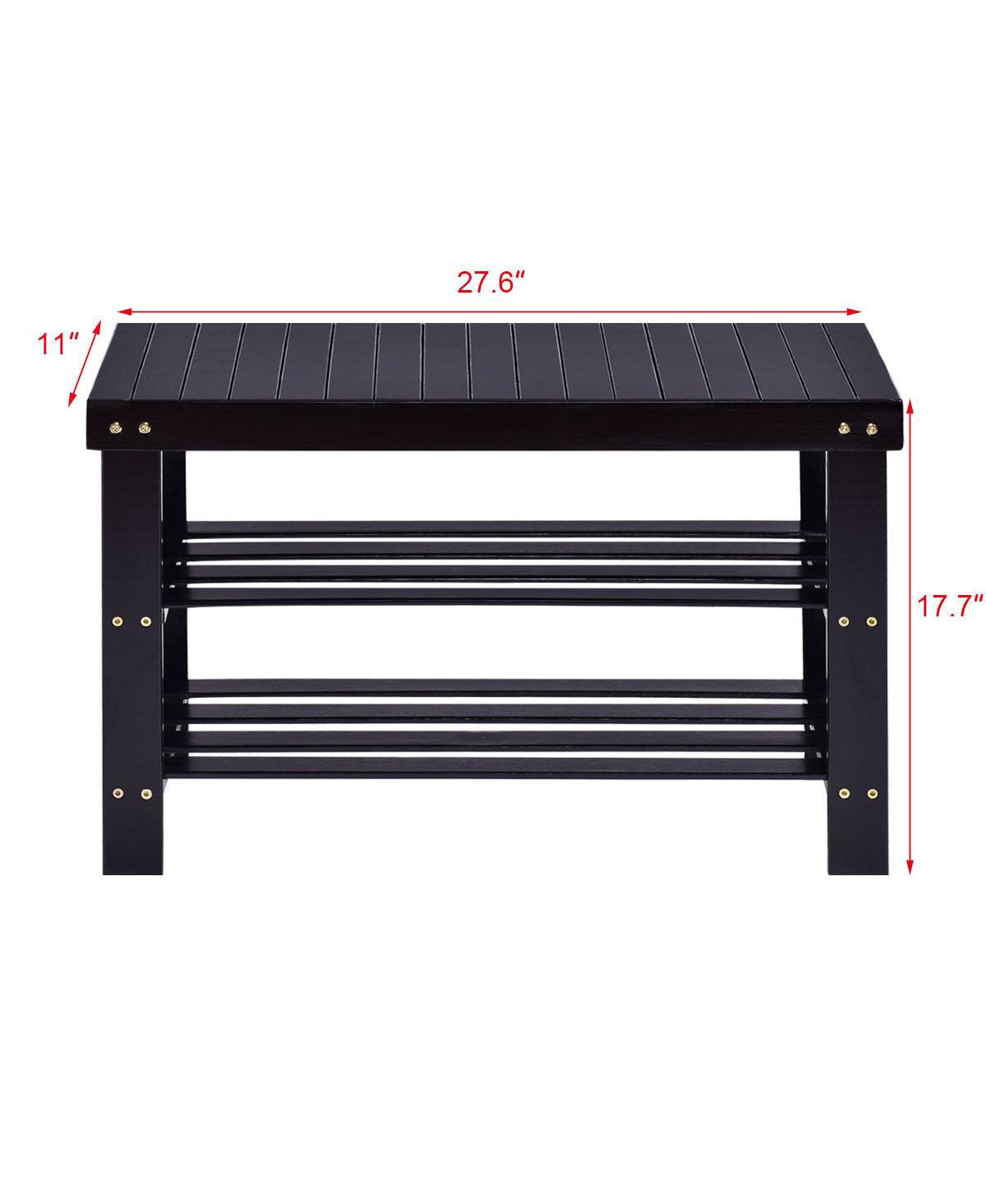 Click here for 3 Tier Bamboo Shoe Rack Bench Storage Shelf Organi... prices