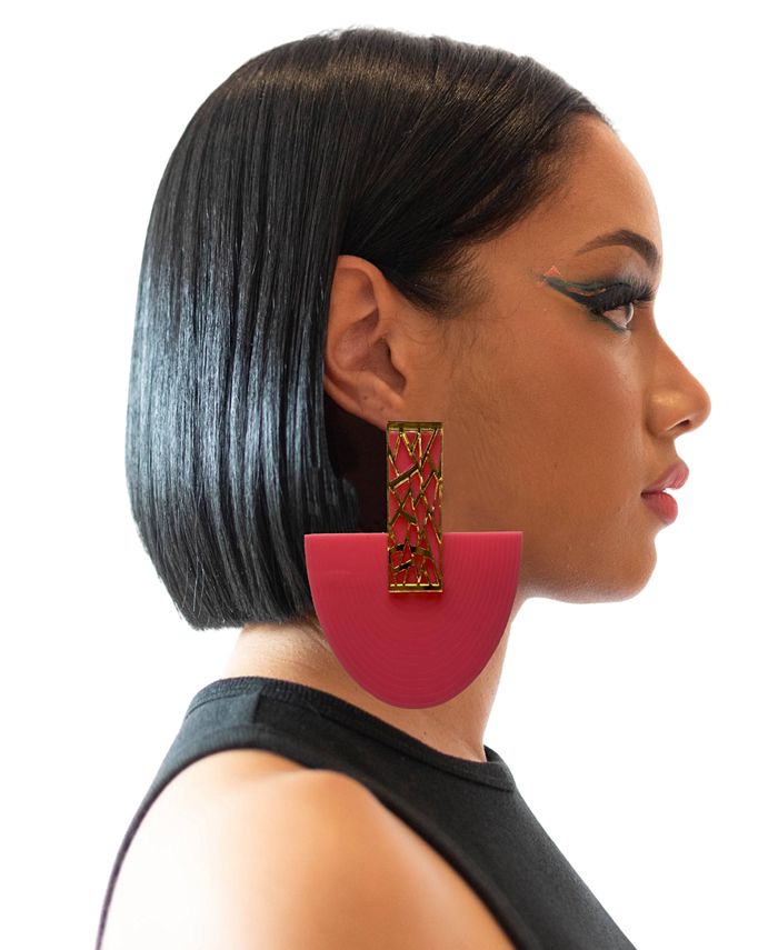 Swanky Designs Zahara Geo Curve Drop Earrings - Macy's