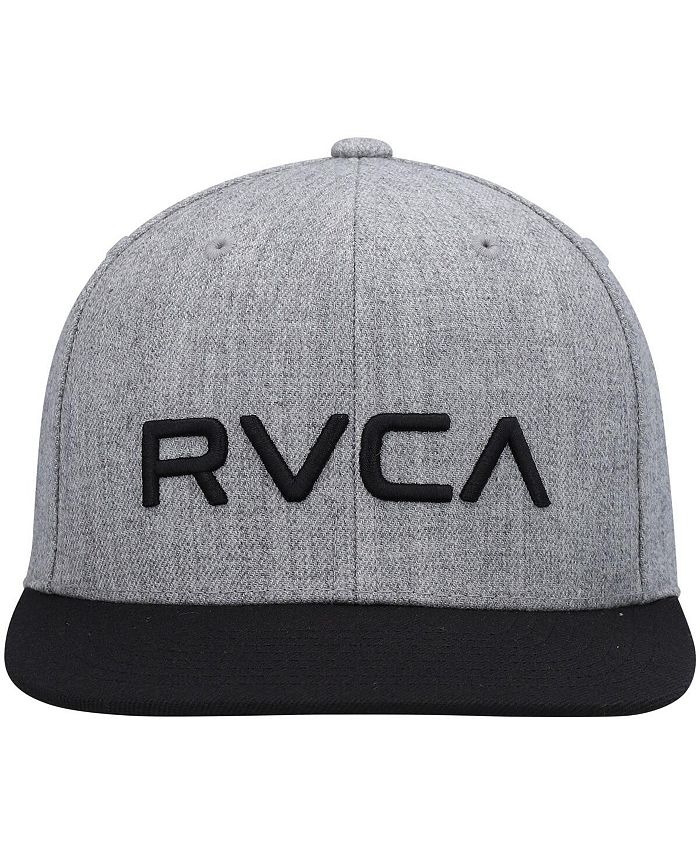 RVCA Big Boys and Girls Heathered Gray, Black Logo Twill Snapback Hat ...