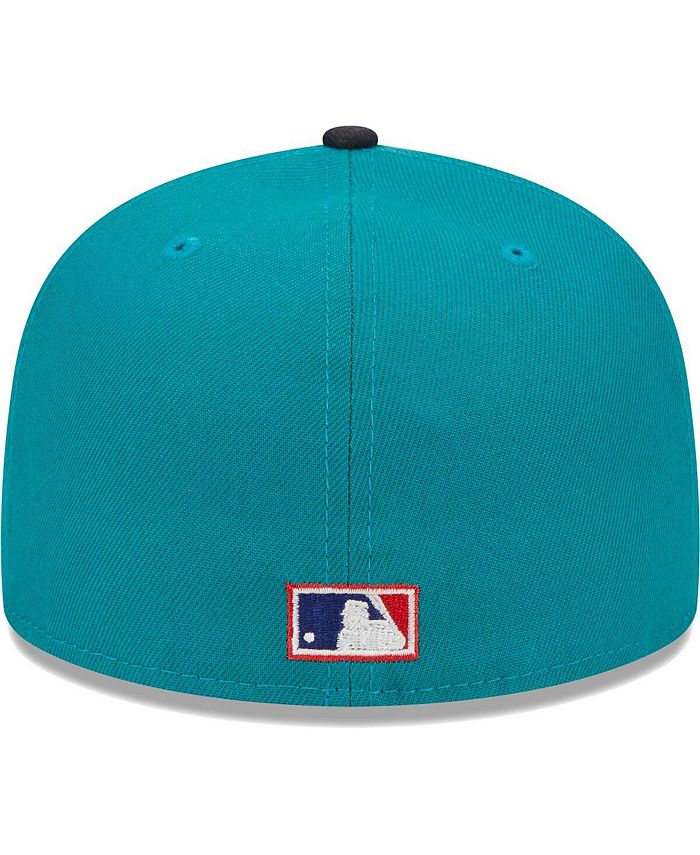 New Era Men's Aqua Seattle Mariners Retro Jersey Script 59FIFTY Fitted ...