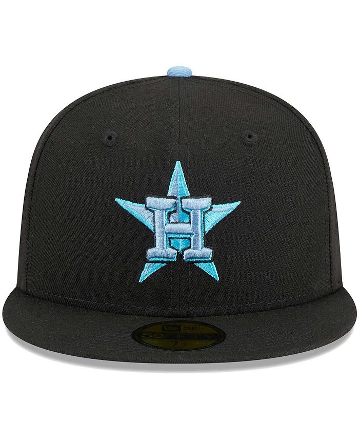 New Era Men's Black Houston Astros Pastel Undervisor 59FIFTY Fitted Hat ...