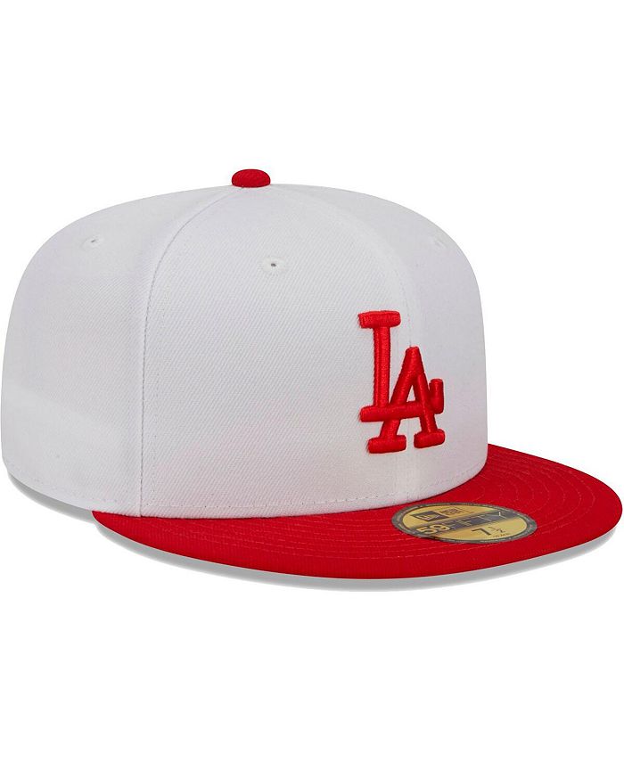 New Era Men's White, Red Los Angeles Dodgers Optic 59FIFTY Fitted Hat ...
