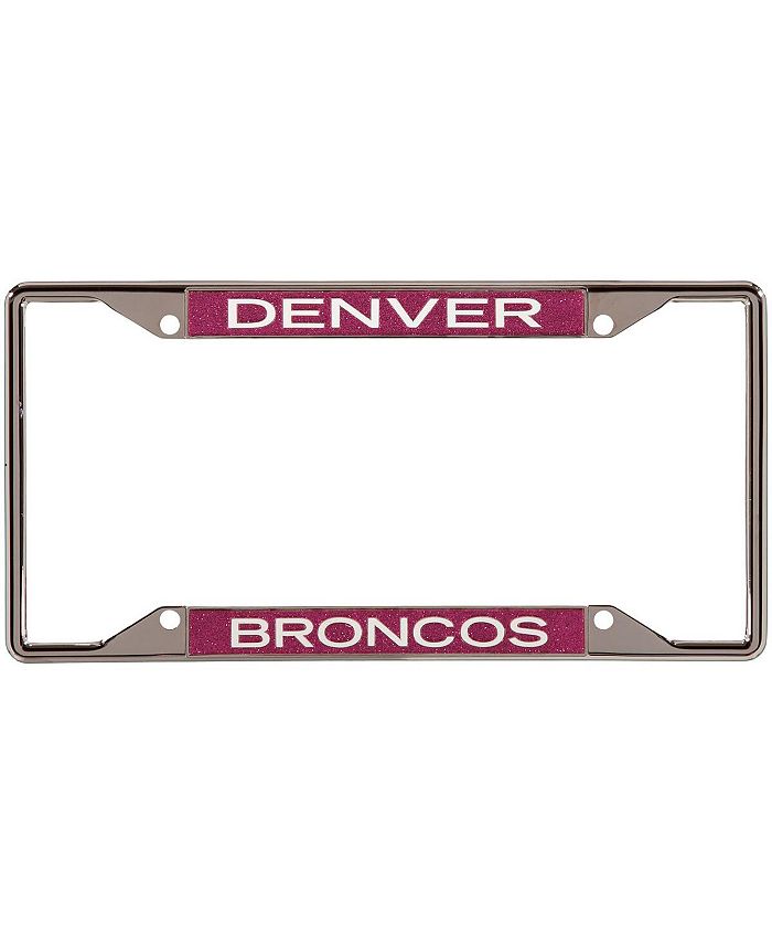 Stockdale Denver Broncos Pink Glitter License Plate Frame with White ...