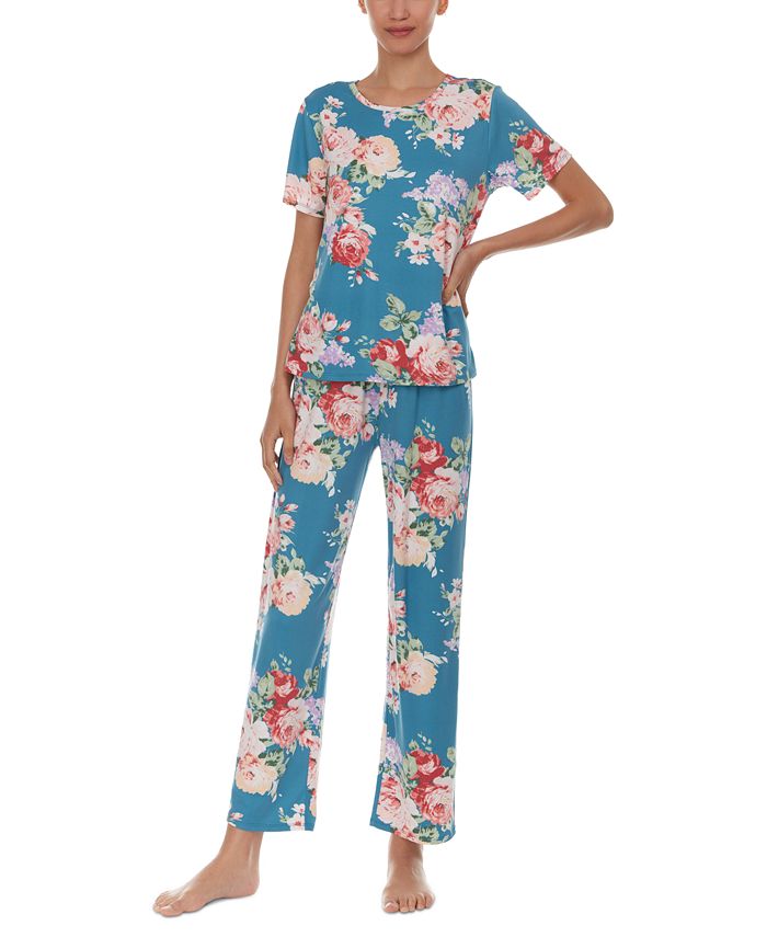 Flora by Flora Nikrooz Women's Julianna 2-Pc. Floral Pajamas Set - Macy's