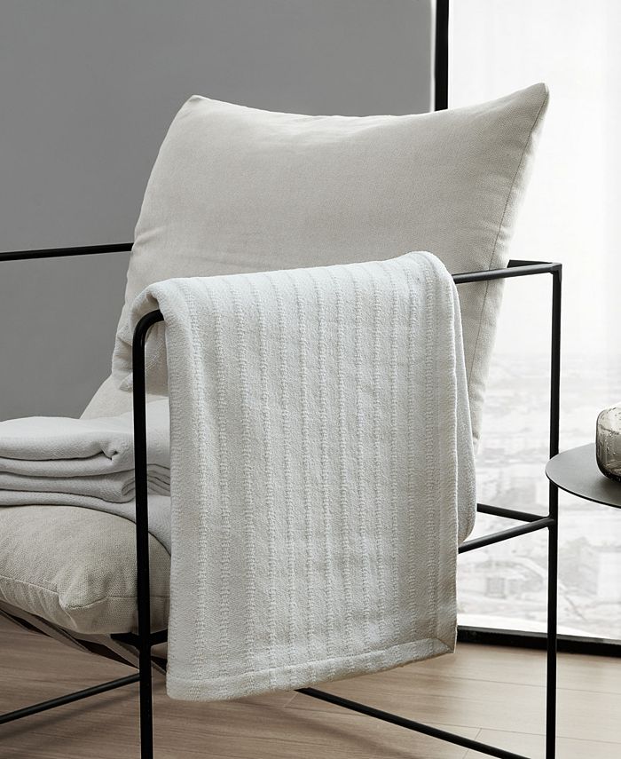 Vera Wang All Over Rib Cotton Reversible Blanket, Full-Queen - Macy's