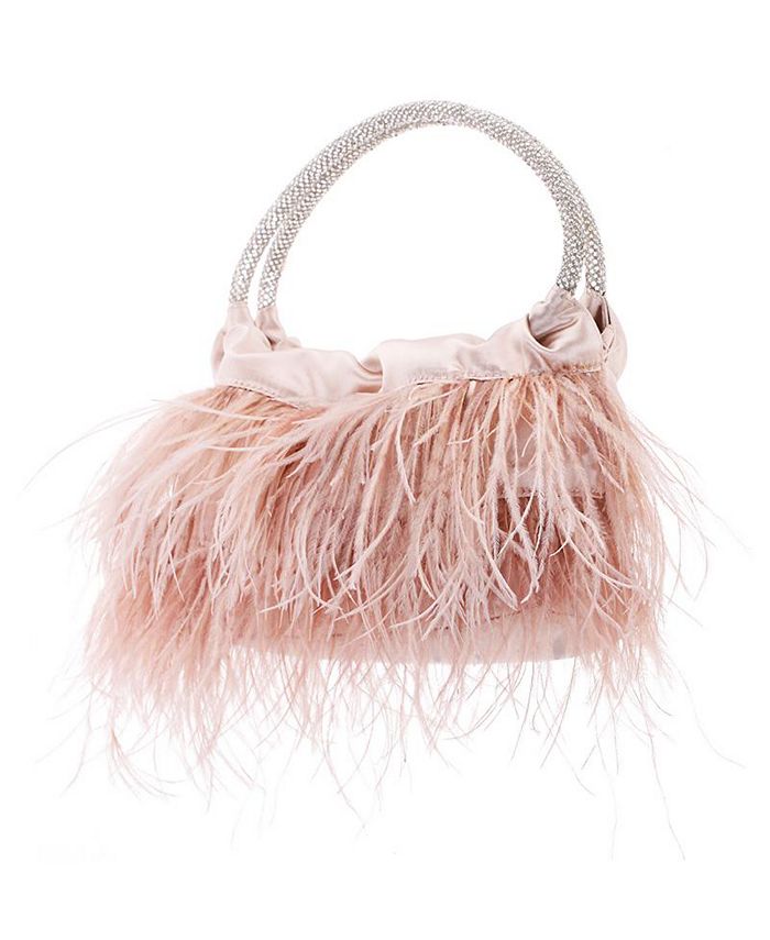 Nina Crystal Handle Feather Pouch - Macy's