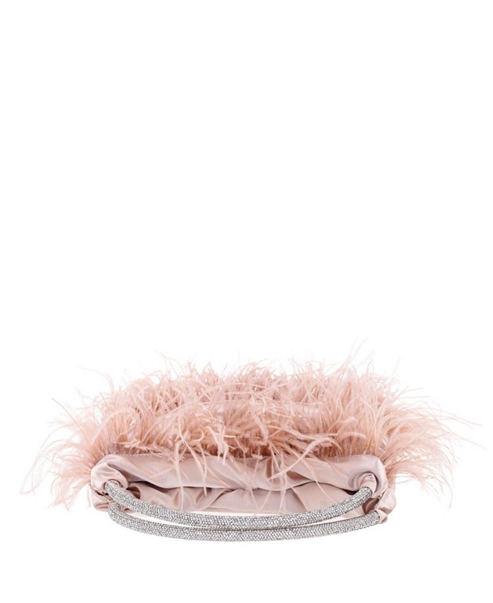 Nina Crystal Handle Feather Pouch - Macy's