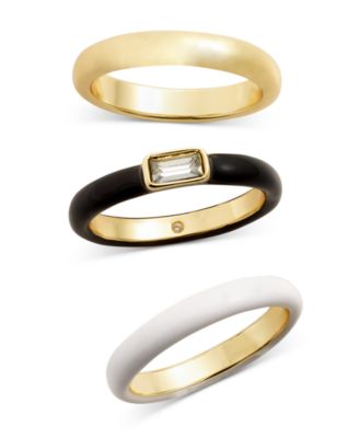 On 34th Gold-Tone 3-Pc. Set Crystal & Color Stack Rings, Created for ...