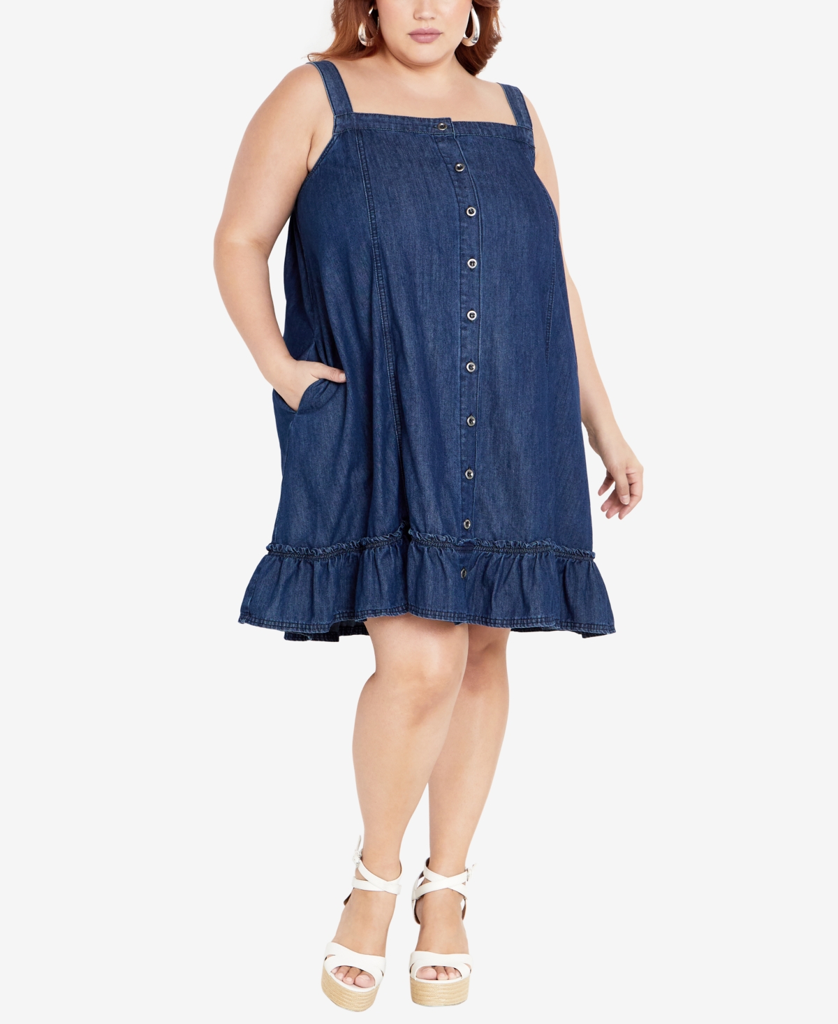 Click here for City Chic Womens Denim Mini Dress - Mid Denim prices