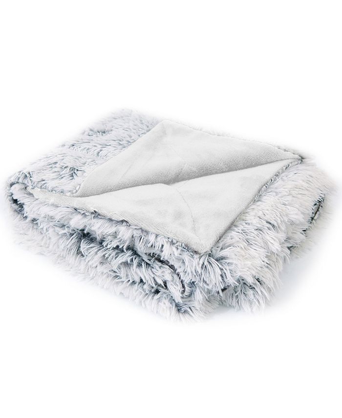 Cheer Collection Soft and Fuzzy Reversible Shaggy Throw, 60" x 70" - Macy's