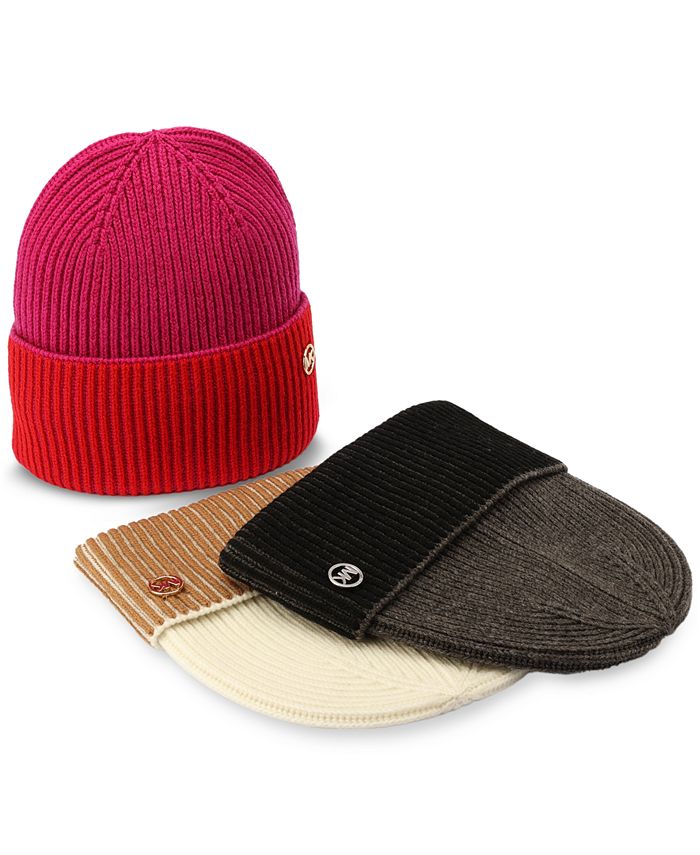 Michael Kors Women's Plaited Fisherman Rib Cuff Beanie - Macy's