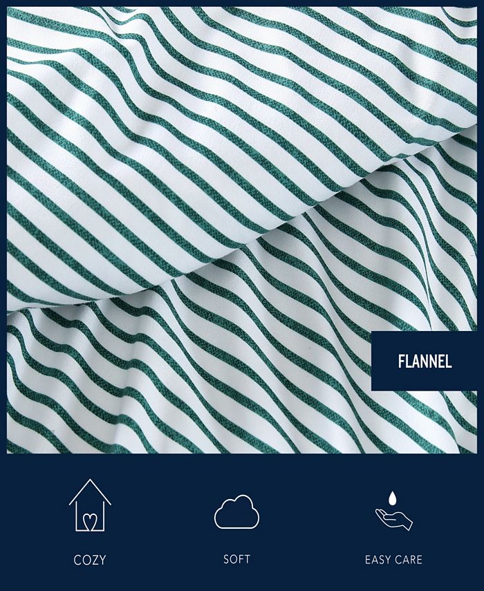 Nautica Printed Flannel 3-Pc. Sheet Set, Twin - Macy's