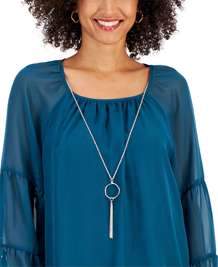 JM Collection Women's Solid Tiered Necklace Top, Created for Macy's ...
