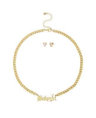 Aaliyah Babygirl Necklace And Earring Set - Macy's