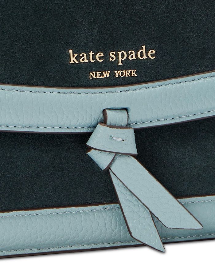 kate spade new york Knott Colorblocked Pebbled Leather and Suede ...