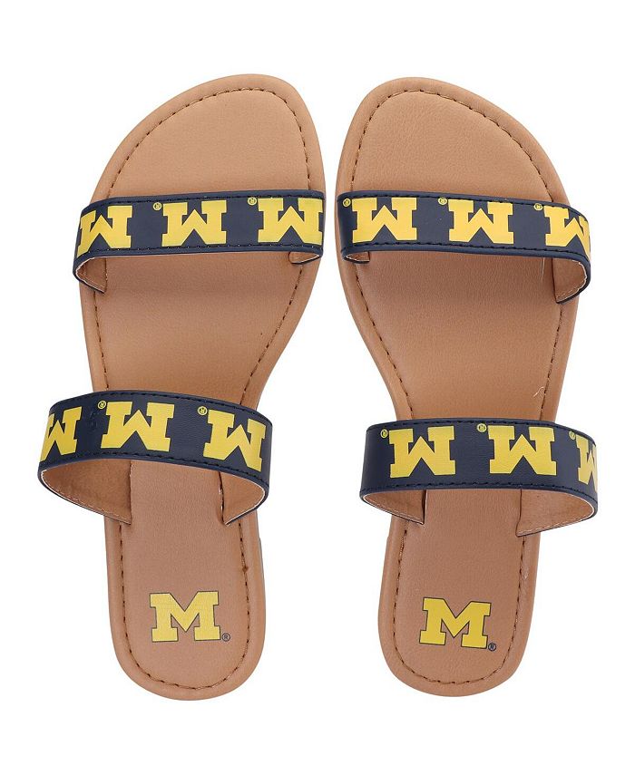 FOCO Women's Michigan Wolverines Double-Strap Sandals - Macy's