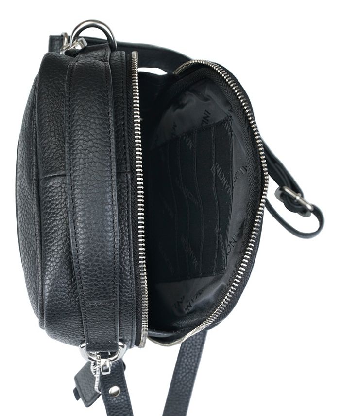 Mancini Pebbled Collection Daisy North-South Leather Crossbody Bag - Macy's