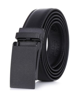 Men's Slanted Etch Leather Ratchet Belt - Macy's