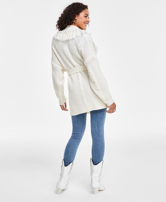 GUESS Women's Short-Sleeve Rose Graphic Top, Belted Cardigan Sweater ...