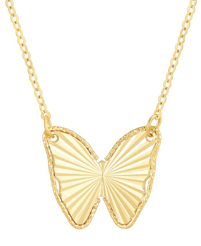 Italian Gold Butterfly 18" Pendant Necklace in 10k Gold - Macy's