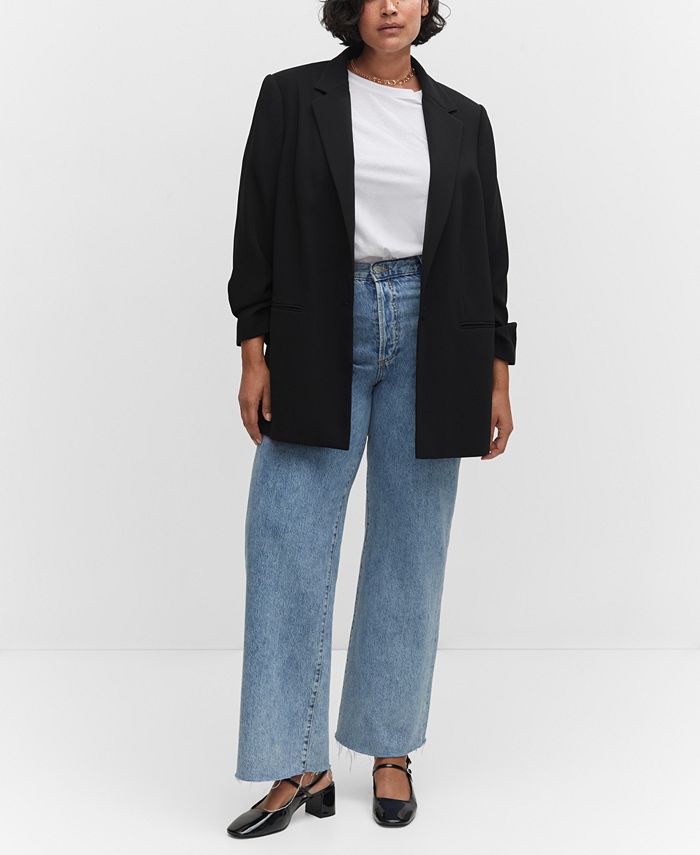 MANGO Women's Flowy Suit Blazer - Macy's