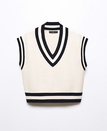 MANGO Women's V-Neck Knitted Vest - Macy's