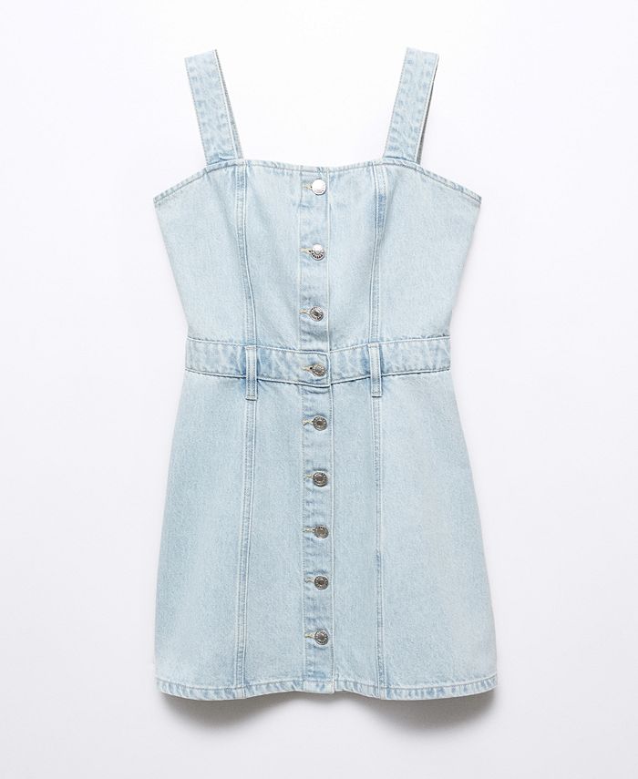 MANGO Women's Button Denim Dress - Macy's