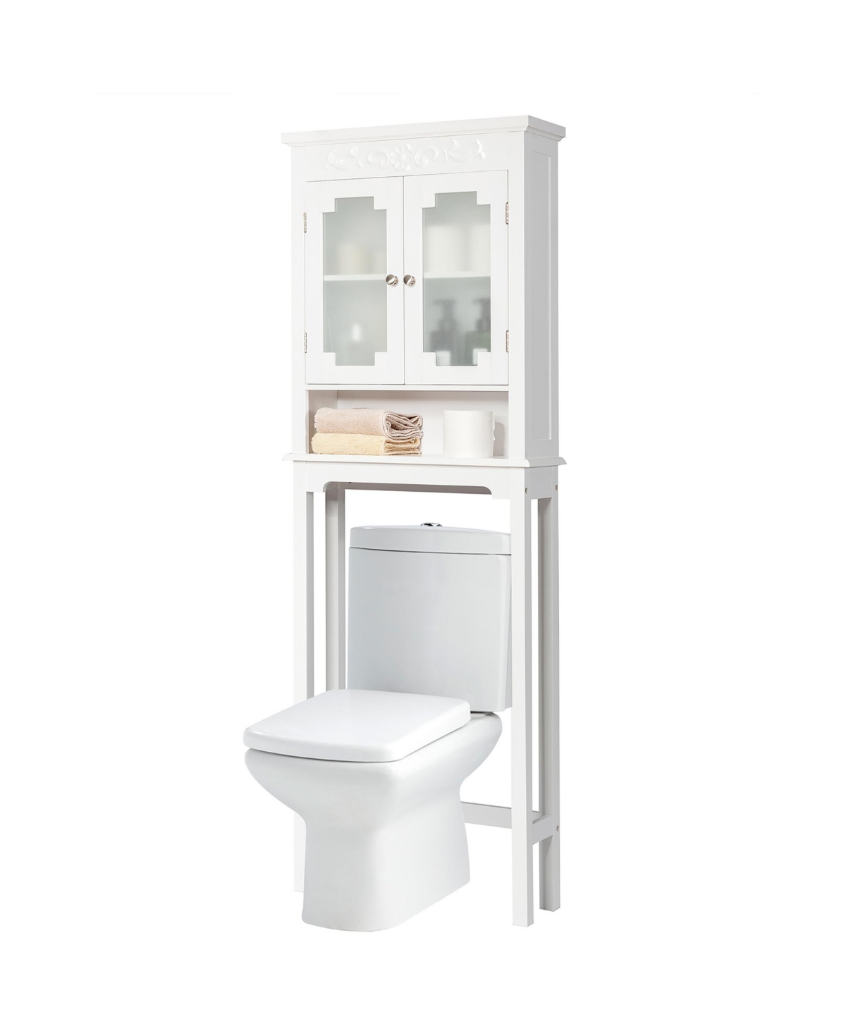 Click here for Over The Toilet Bathroom Space Saver Carved Top To... prices