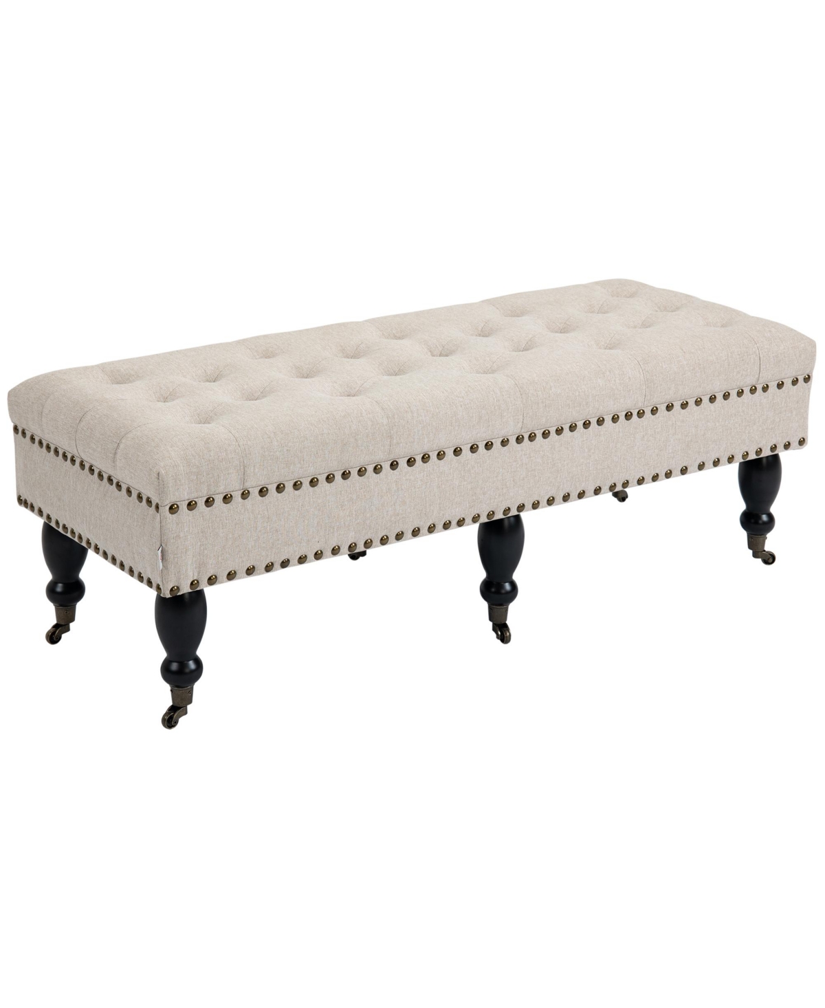 Click here for Homcom Upholste Ottoman Rolling Button-Tufted Acce... prices